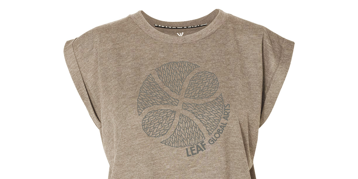 LEAF LOGO MUSCLE T // WOMEN // WALNUT – Weevil Outdoor